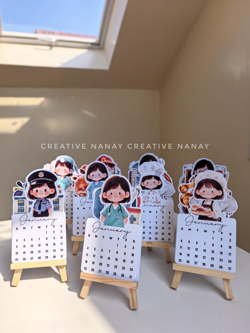 Professions Mini 2026 Calendar Digital Template - Etsy UK