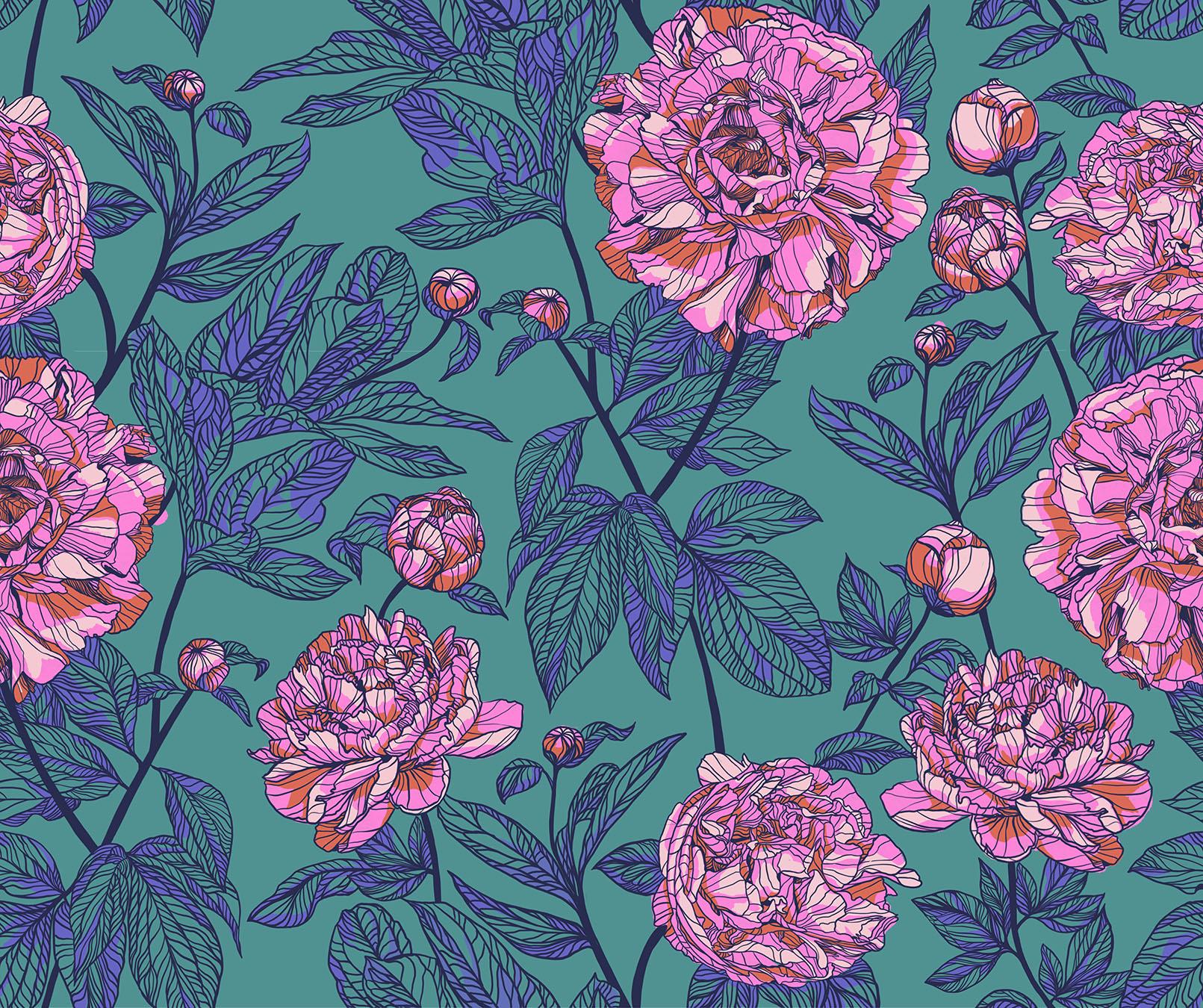 Jade - Peony Indelible - 108" Wide Backing Fabric - Anna Maria Textiles ...