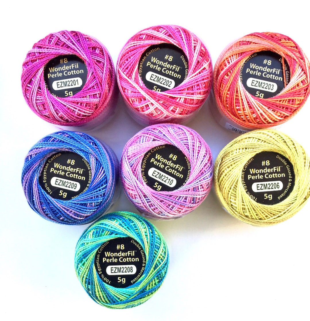 Bright VARIEGATED Options Alison Glass Wonderfil Perle Cotton Eleganza ...