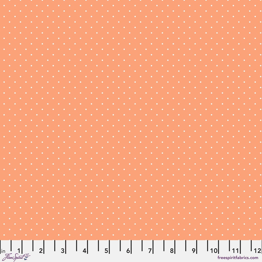 Peachy - Peach With Beige Dots - Tiny Dots - True Colors Tula Pink ...