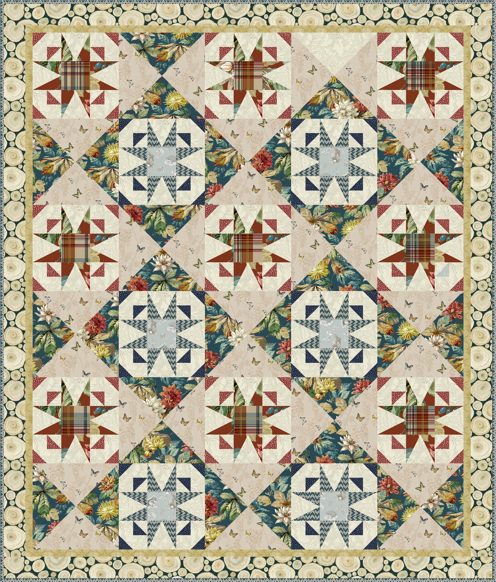 Owlswick - Linen - Woodland Blooms - Sanderson - Freespirit - Pwsa039 ...