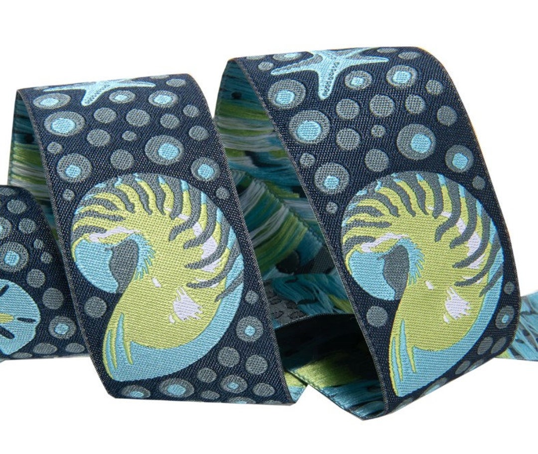 Nautical Sea Shell Ribbon Blue and Green 1 1/2" -tula Pink Vintage ...