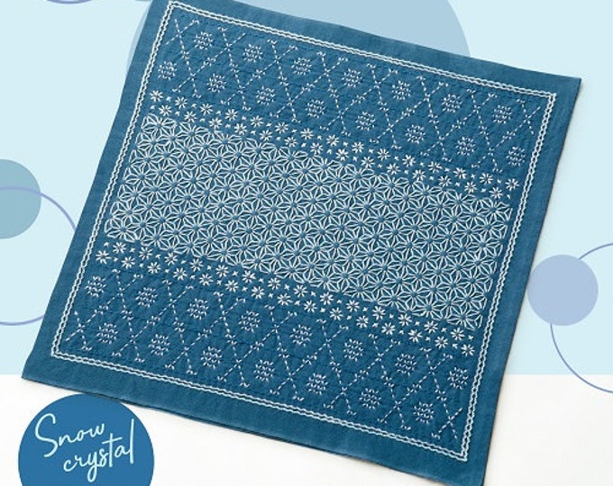 Snow Crystal Sashiko Sashiko Stitch "kuguri-zashi" Stitching and ...