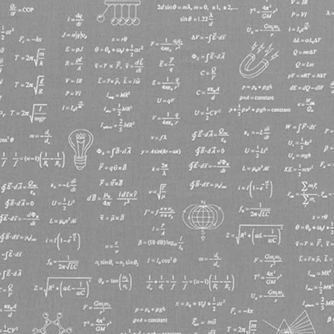 GREY Physics and Calculus Formulas From Science Fair SRK-17932-12 ...