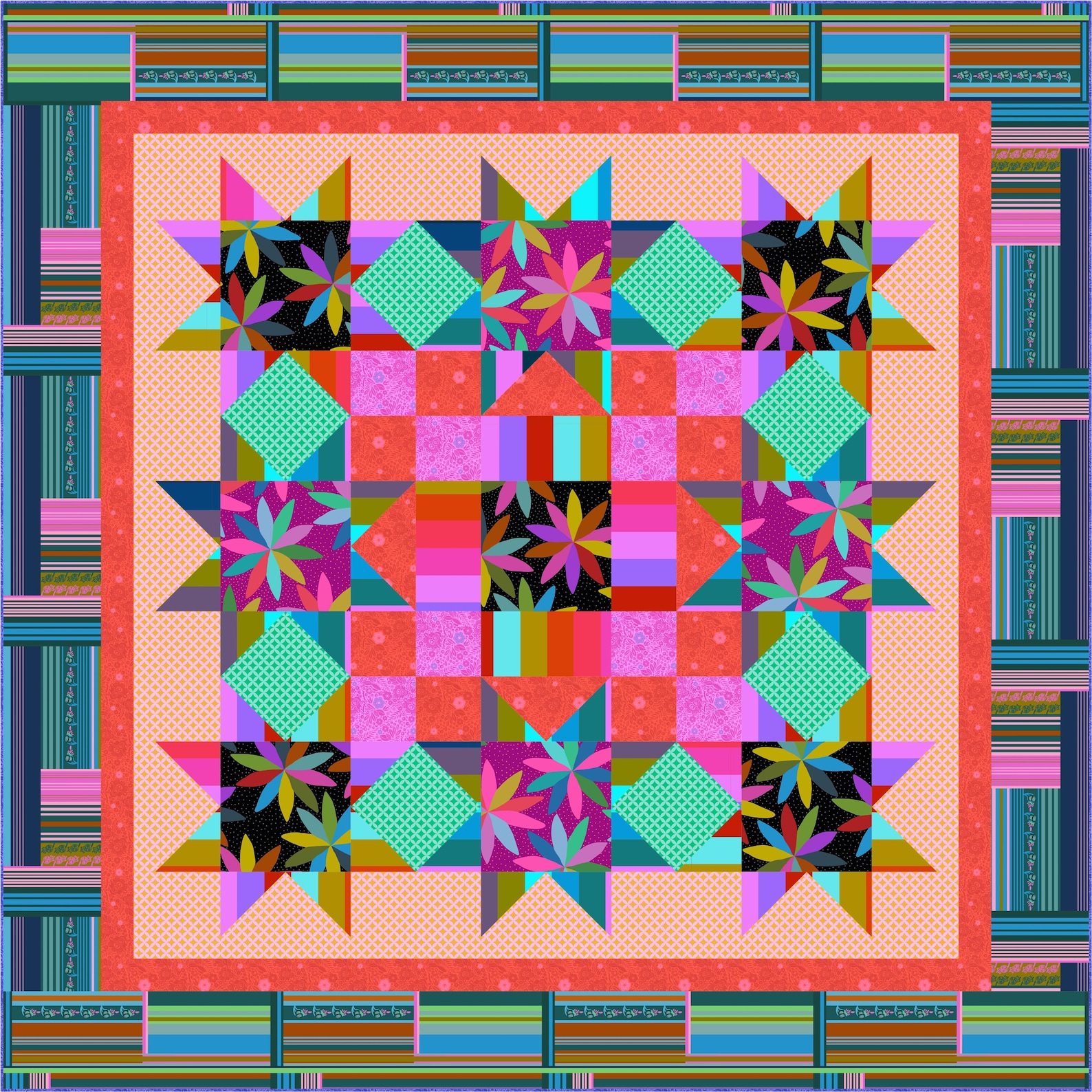 Parade - Cartwheels- AM Loves HUE Anna Maria Freespirit 100% Quilting ...