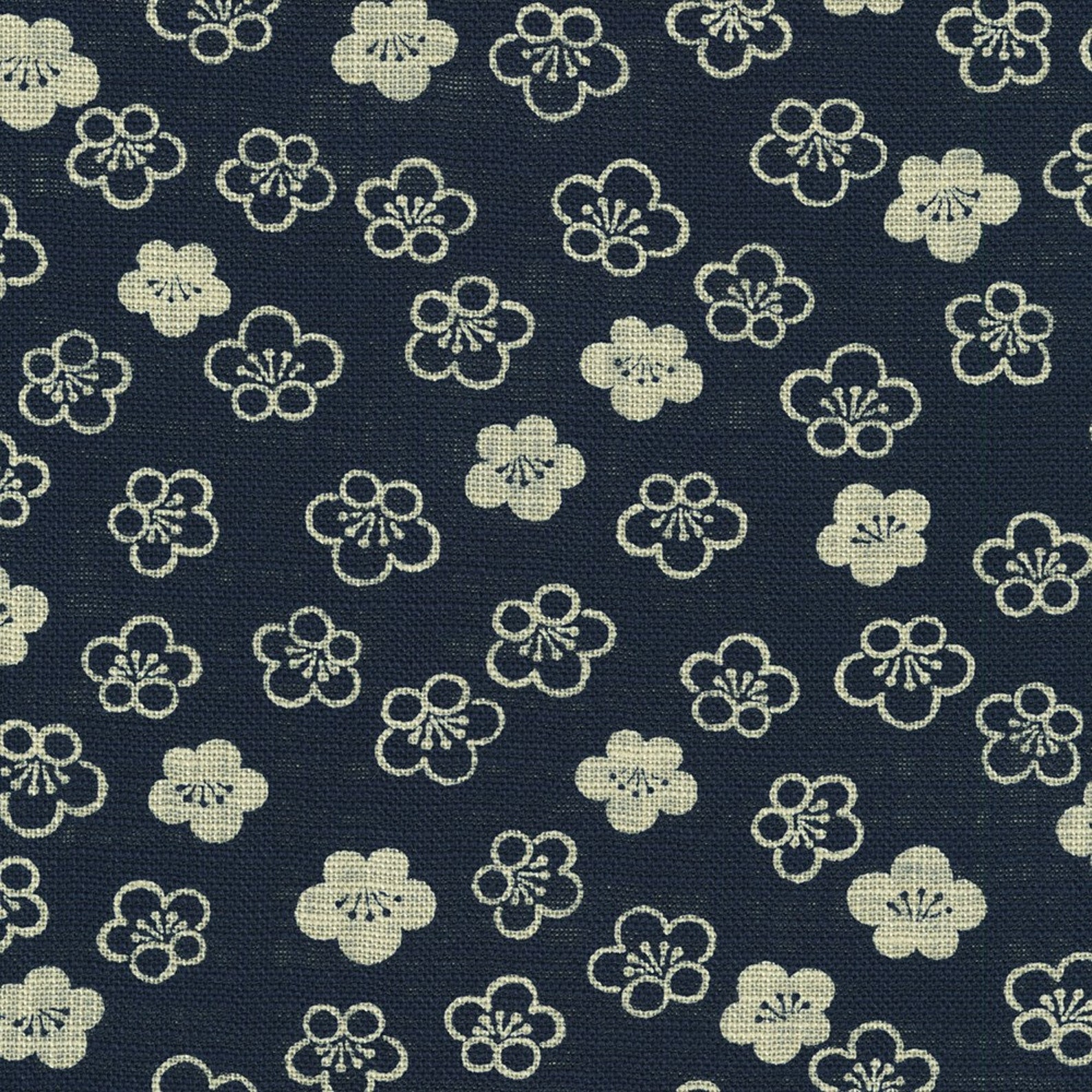 INDIGO Simple Cherry Blossom by Sevenberry: Nara Japanese Homespun ...