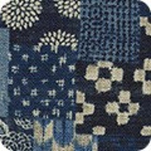 Indigo Blue Patchwork by Sevenberry: Nara Japanese Homespun Floral by ...