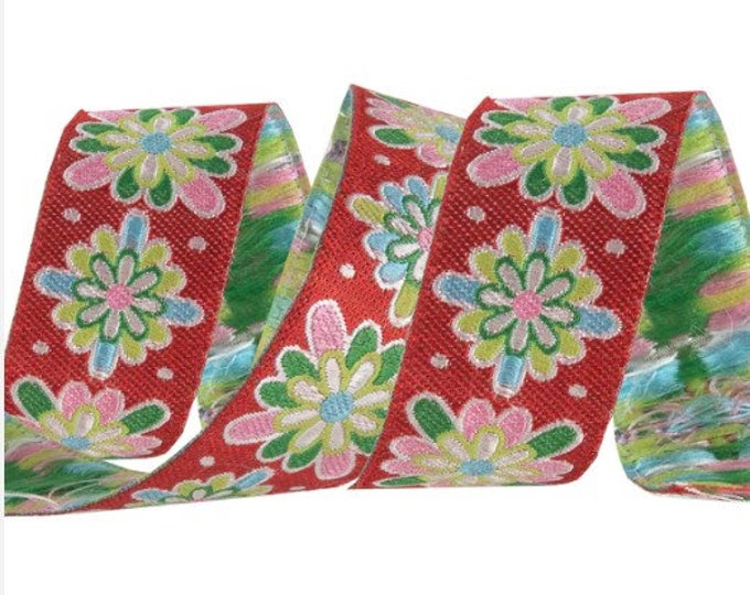 Red Brocade Ribbon by French General by Renaissance Ribbons by the Yard ...