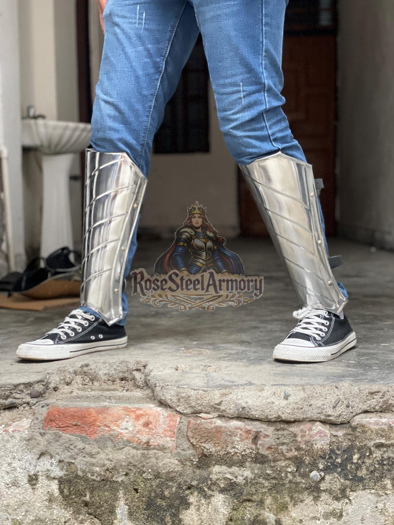 Handmade Steel Greaves | Knight Shin Guards, LARP Costume Armor - Etsy