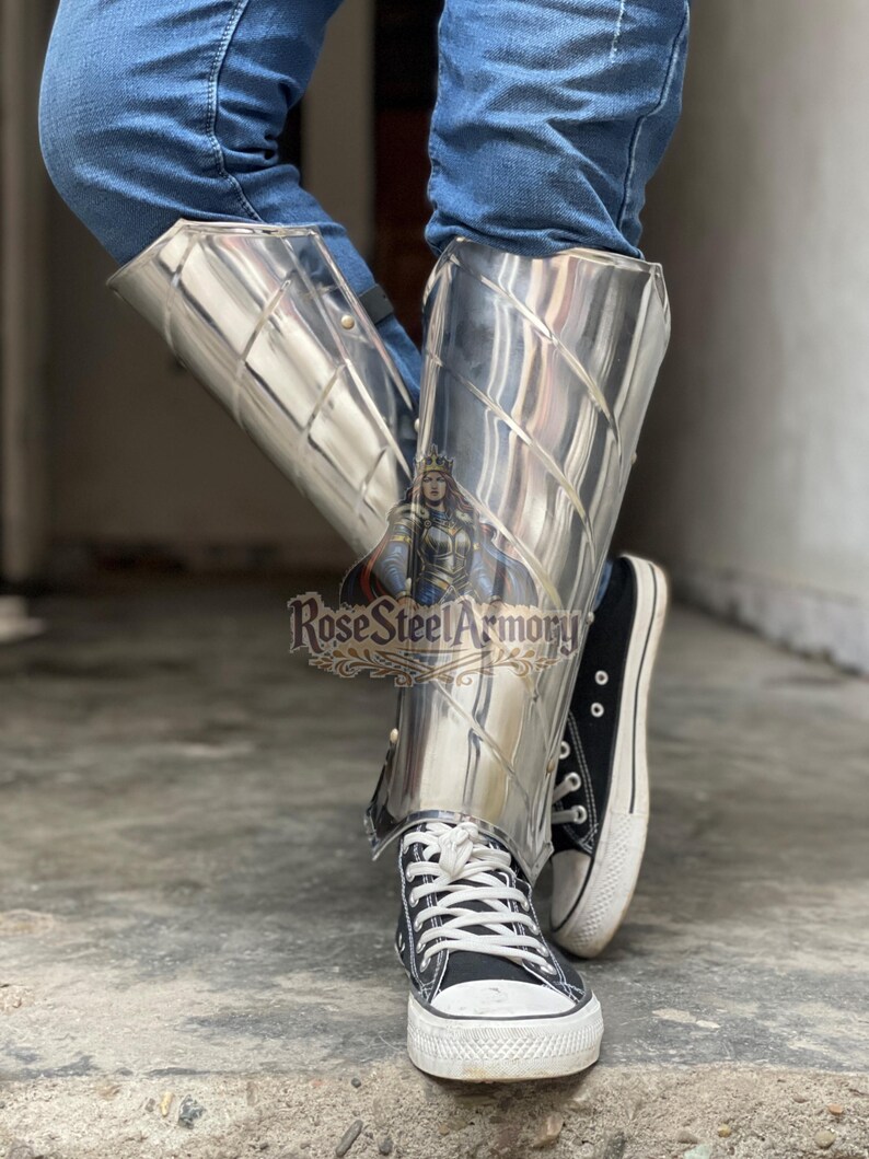 Handmade Steel Greaves | Knight Shin Guards, LARP Costume Armor - Etsy