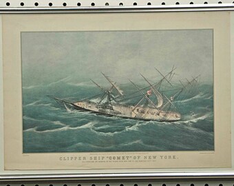 Clipper ship print | Etsy