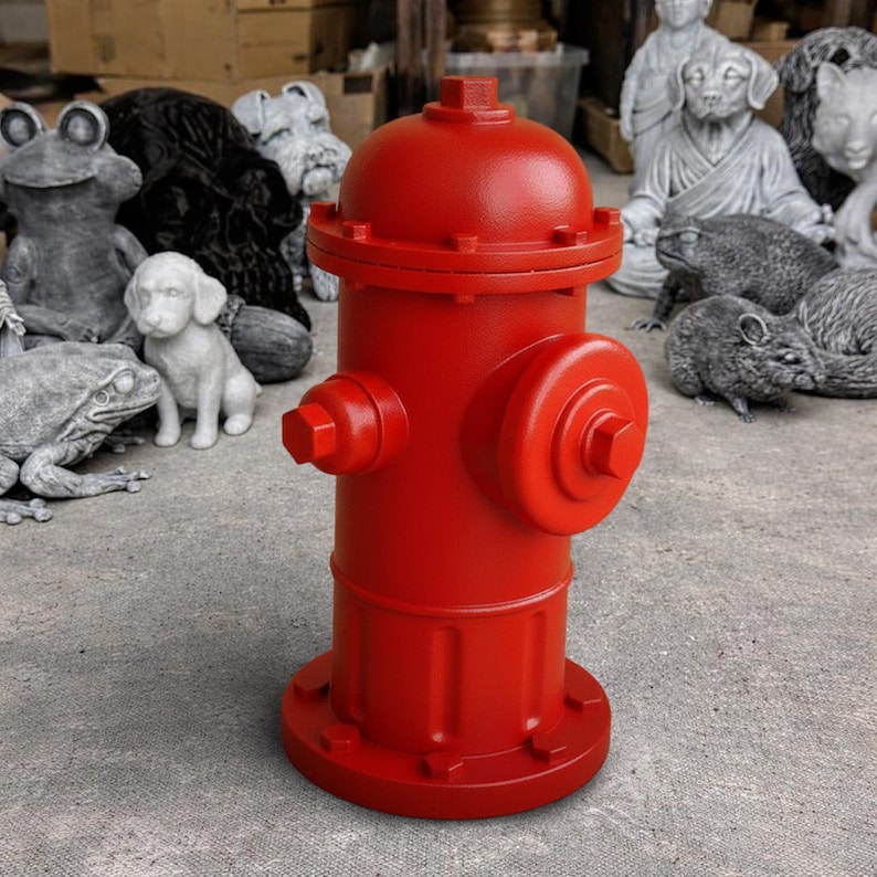 Concrete Fire Hydrant Model Statue Lawn Garden Decoration American Fire ...