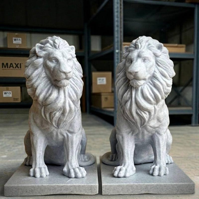 Large Outdoor Stone Lions - Etsy