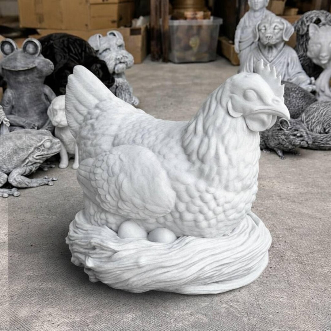 Concrete Chicken Easter Figurine Stone Garden Sculpture Decorative ...