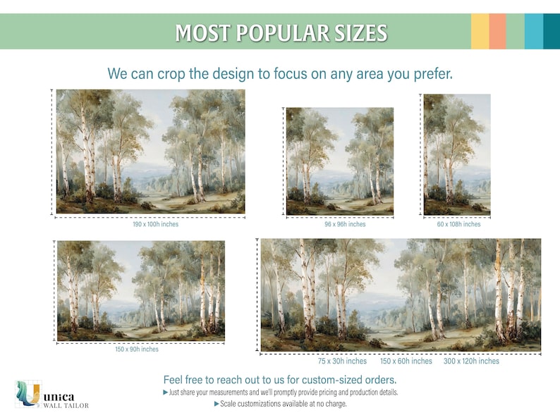 Birch Forest Wall Mural Pastel Landscape Peel and Stick Wallpaper - Etsy