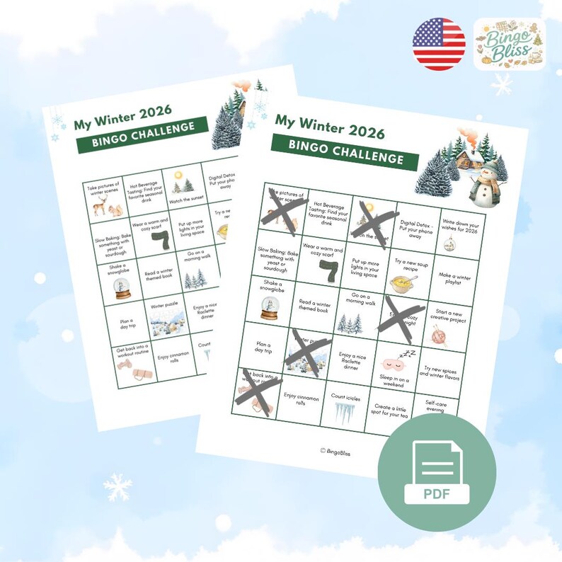 Winter Bingo 2026 Printable – Cozy Winter Activities | Seasonal Bingo ...