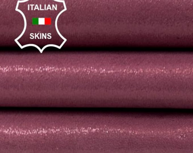 WINE PEARLIZED SHIMMER Lame Thin Soft Italian Lambskin Sheep Lamb ...