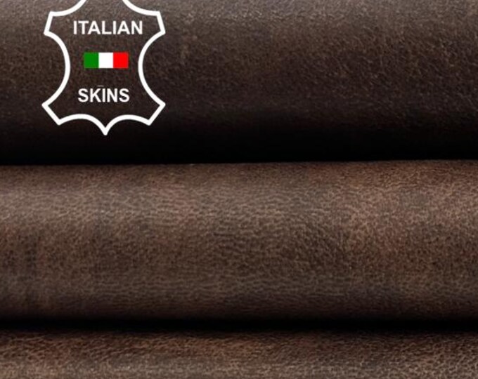 BROWN RUSTIC ANTIQUED Vintage Look Soft Italian Lambskin Sheep Lamb ...