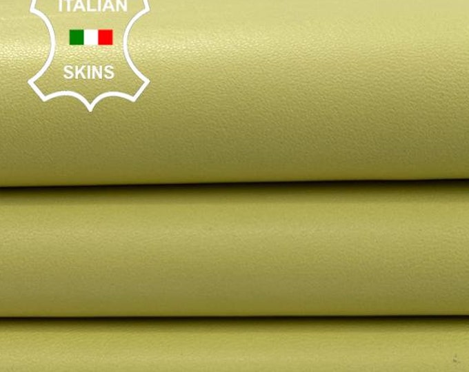 CRAYOLA LEMON YELLOW Thick Italian Lambskin Sheep Lamb Leather Hide ...