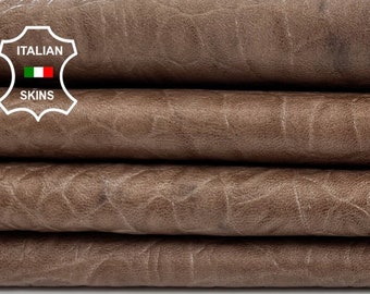 BLACK ALLIGATOR CROCODILE 3D Embossed on Italian Lambskin Lamb Sheep ...