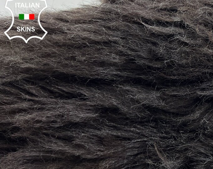 DARK BROWN Hair on Soft Sheepskin Lamb Shearling Fur Hairy Sheep ...