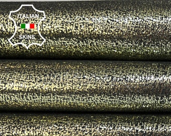 METALLIC PURE GOLD Italian Genuine Real Lambskin Lamb Sheep Leather for ...