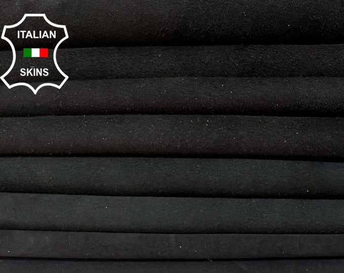 BLACK SUEDE Pack 5 Shades Soft Italian STRETCH Lambskin Lamb Sheep ...