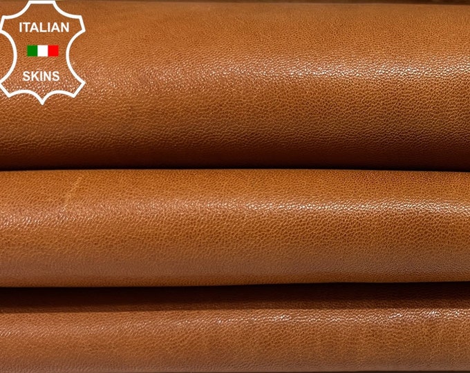 NATURAL TAN BROWN Vegetable Tan Thick Italian Goatskin Goat Leather ...