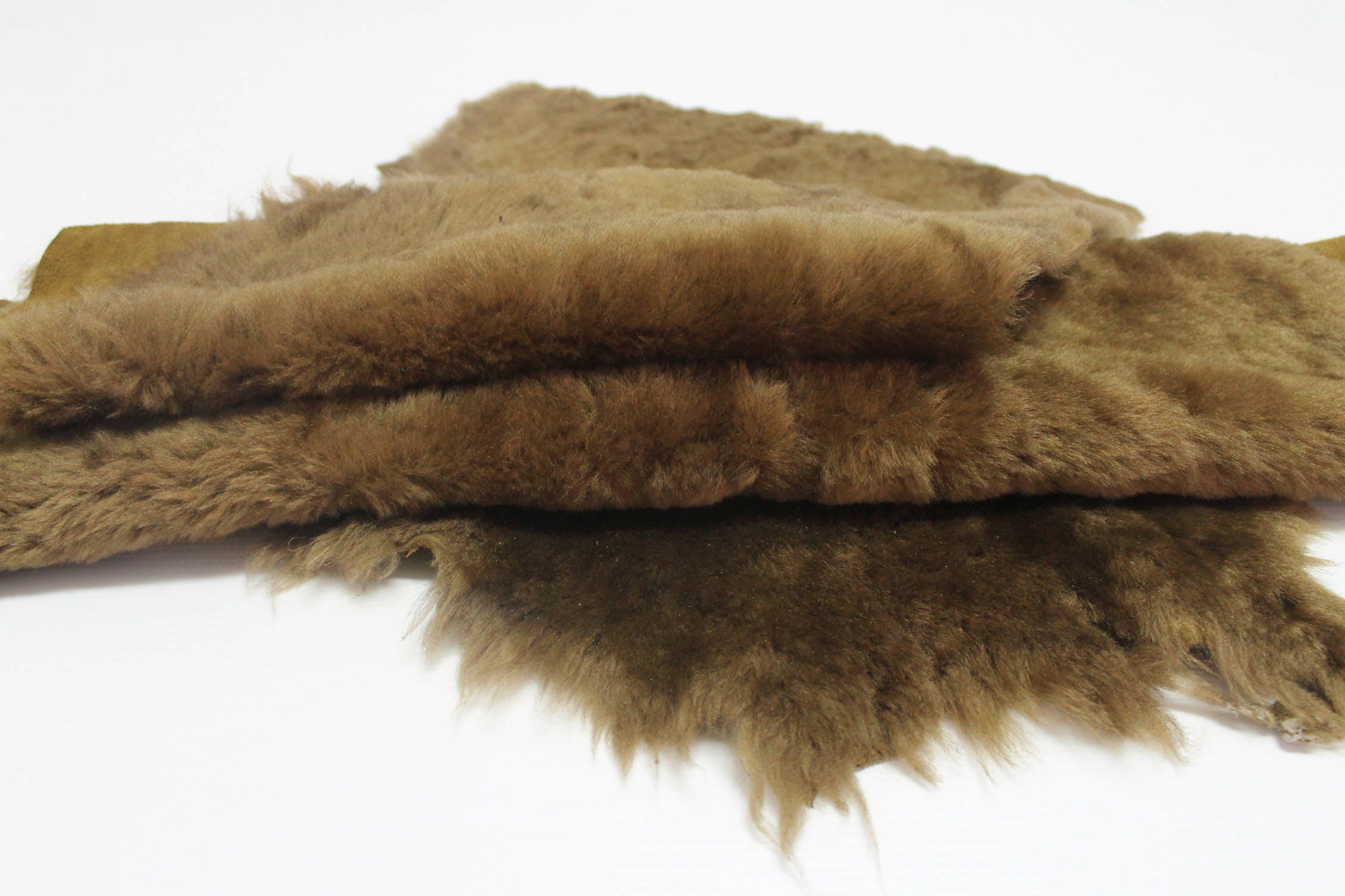 OLIVE GREEN sheepskin hair on shearling fur sheep Italian leather skin ...