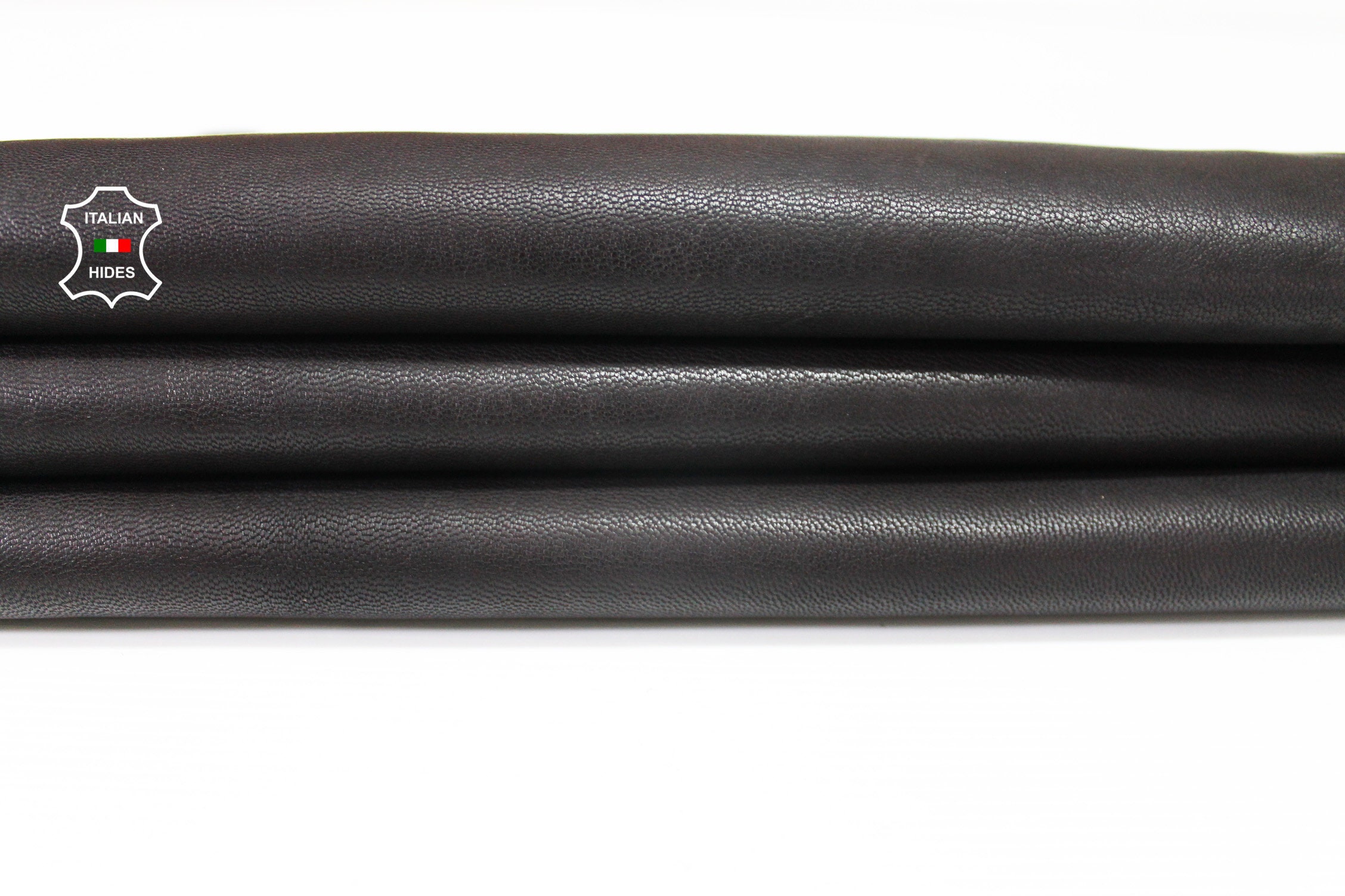 NATURAL DARK BROWN rough thick vegetable tan Italian genuine Goatskin ...