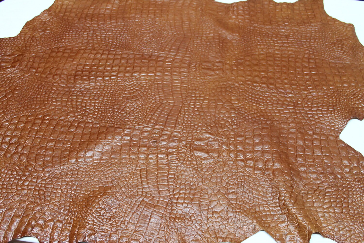 Italian Lambskin leather hide skin hides skins TAN CROCODILE ALLIGATOR ...