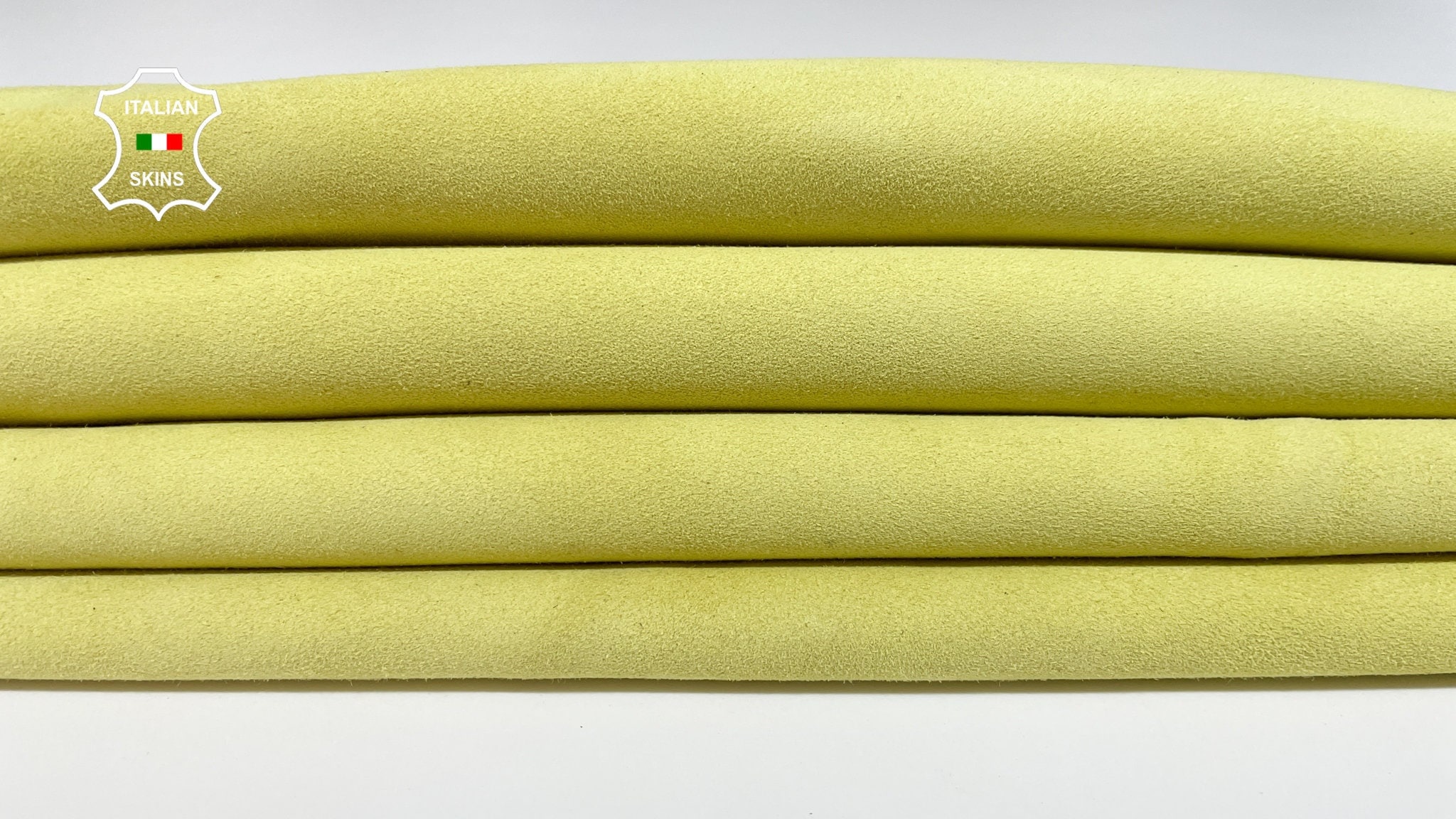 LIGHT YELLOW SUEDE Soft Italian Lambskin Lamb Sheep Leather hide hides ...