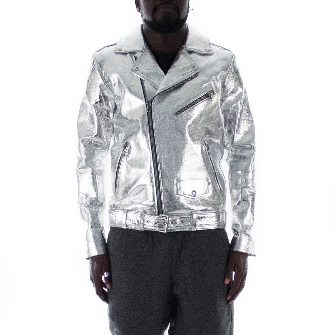 Italian Handmade Men Genuine Leather Biker Jacket Slim Fit | Etsy