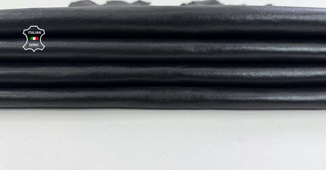 BLACK DOUBLE FACE on Nubuck Soft Italian Calf Leather Skin 9sqf 1.0mm # ...