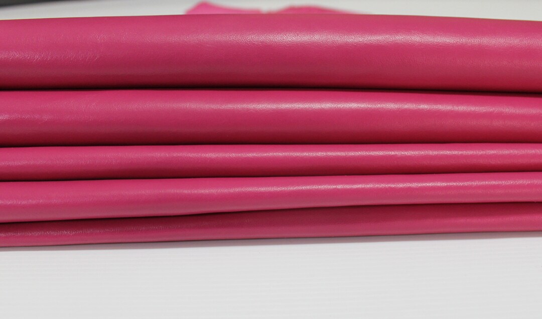 HOT PINK Chewing Gum Pink Smooth Italian Genuine Lambskin Lamb Sheep ...