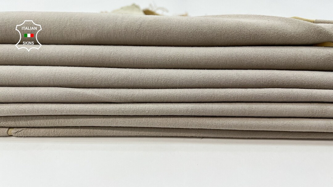 Delivered Duty Paid - BEIGE BONES STRETCH Nubuck Thick Soft Italian ...