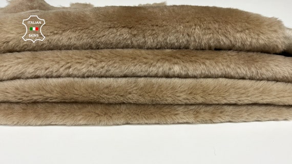 BEIGE WALNUT Sheepskin Shearling Fur Hairy Sheep One Side | Etsy