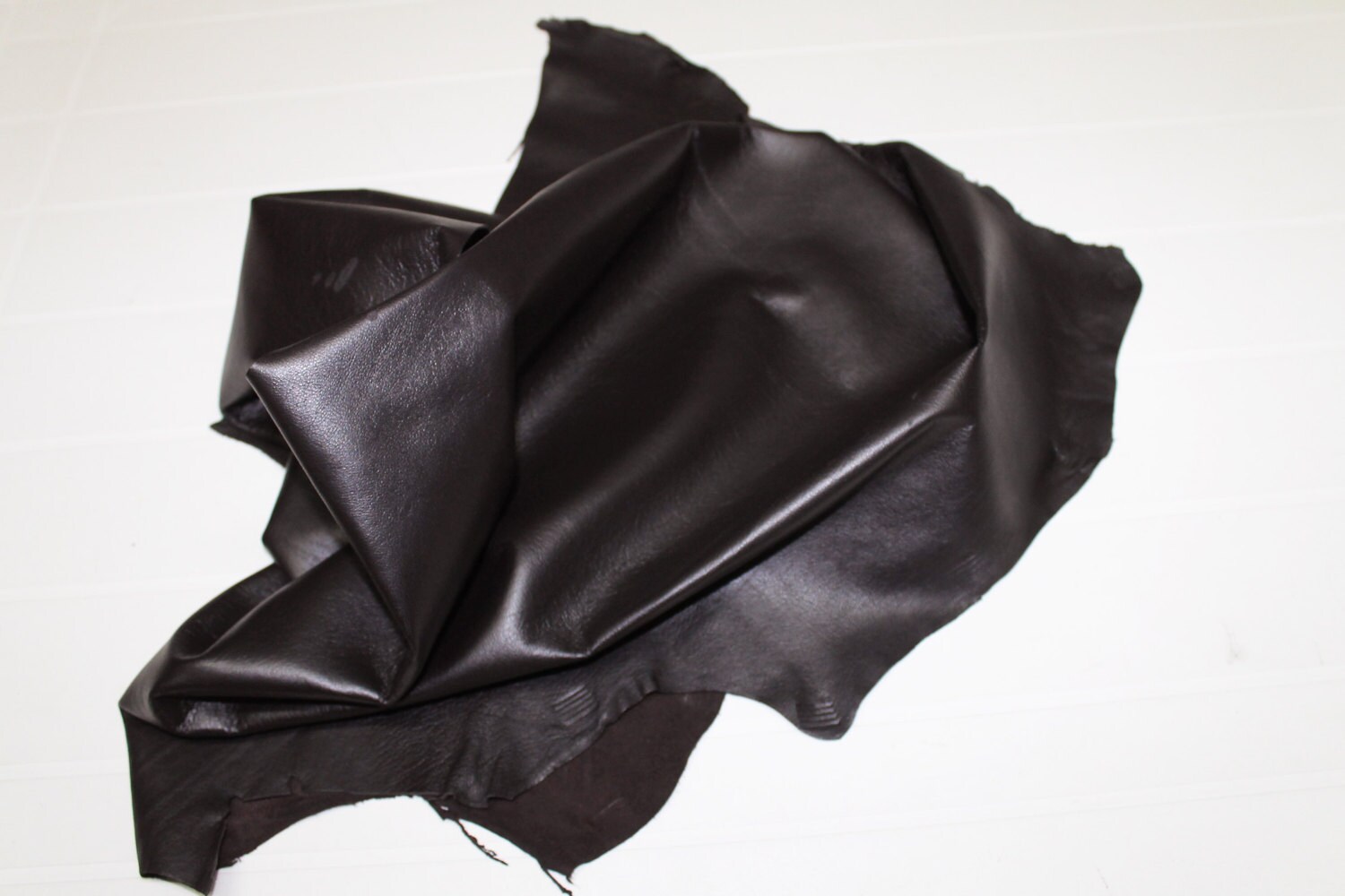 Italian Lambskin leather hide skin hides skins DARK BROWN REMNANT 5sqf ...