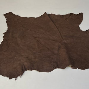 BROWN RUSTIC ANTIQUED Rough Vegetable Tan Soft Italian Goatskin Goat ...