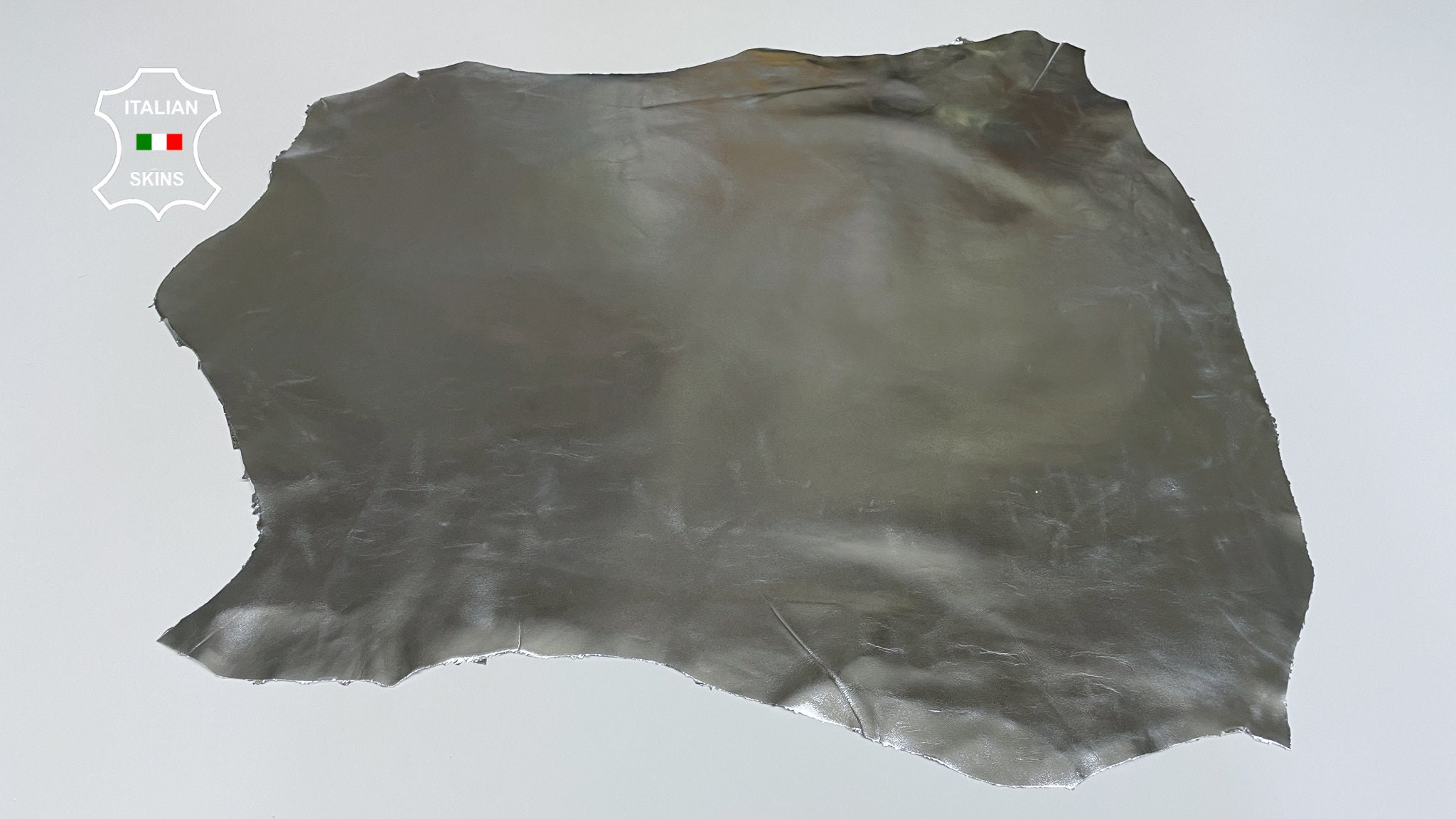 METALLIC SILVER Italian Metis Lambskin Lamb Sheep Leather hide hides ...