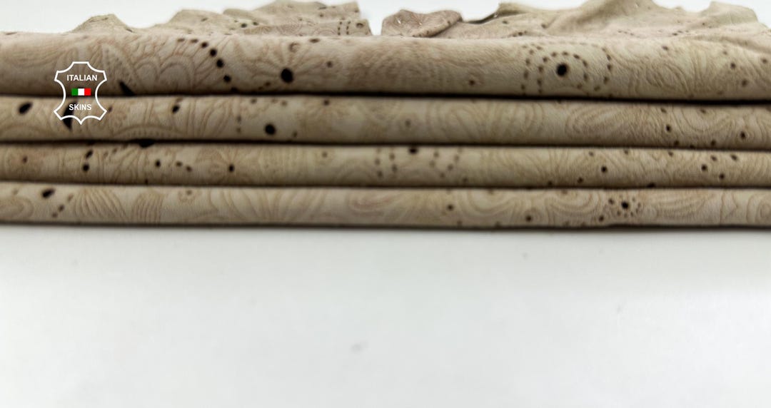 Delivered Duty Paid - BEIGE SUEDE FLOWERS Laser Engraved Thin Soft ...