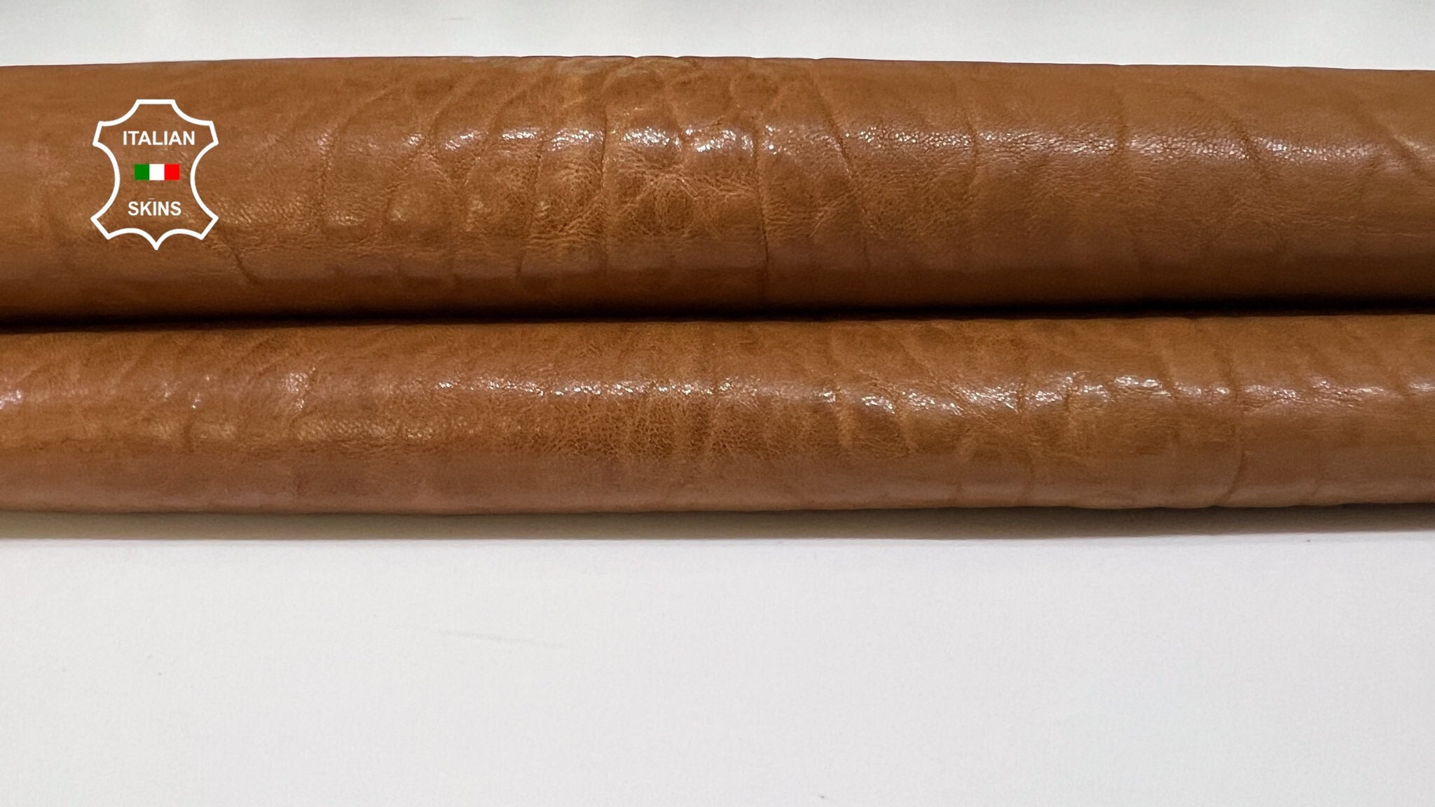 LIGHT BROWN BUBBLY Grainy Vegetable Tan Thick Soft Italian Lambskin ...