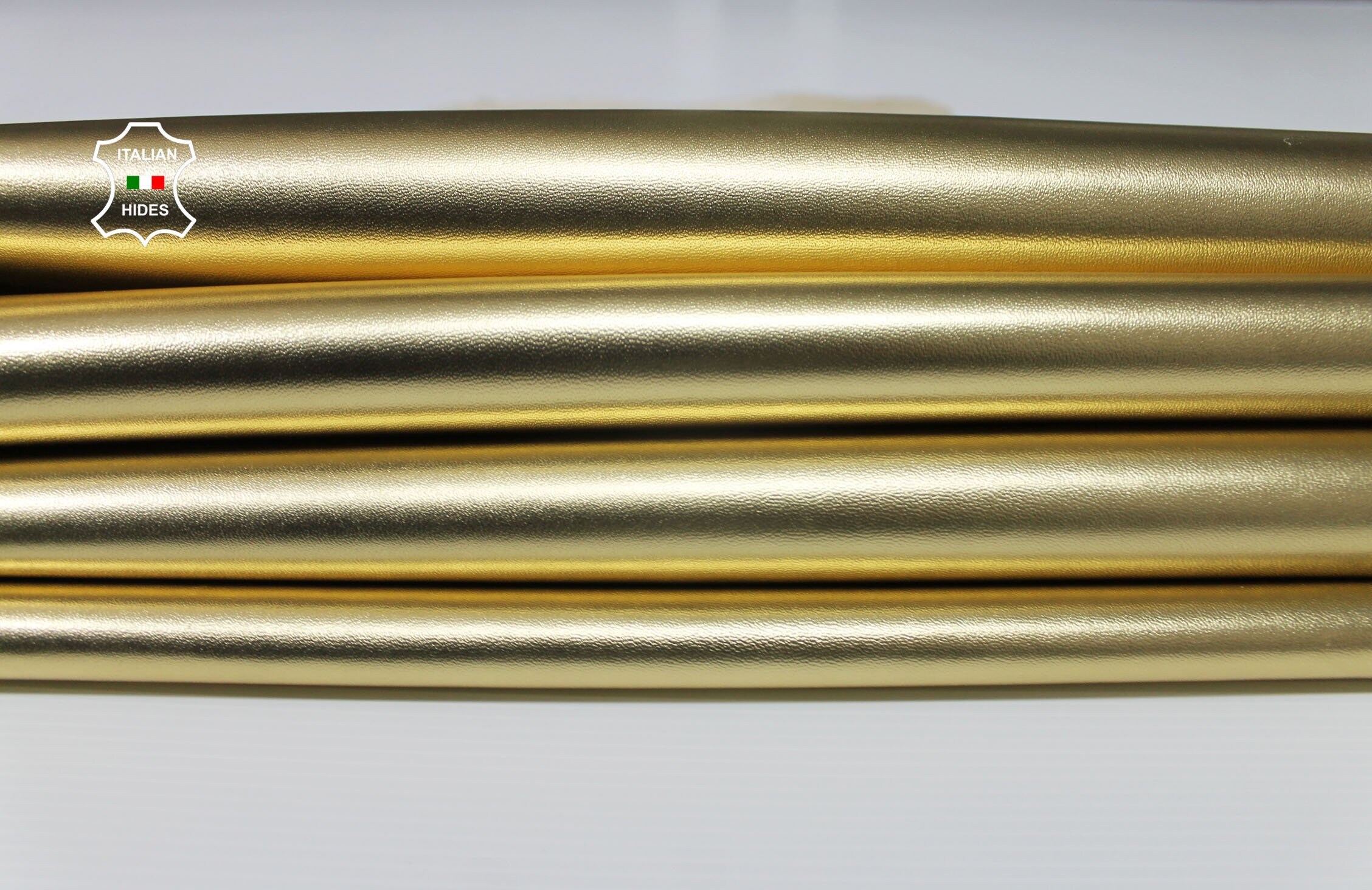 METALLIC GOLD smooth Italian Goatskin Goat genuine leather skins hides ...