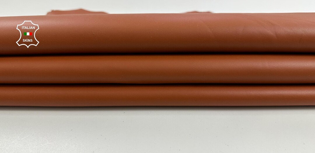 BURNT SIENNA RUST Terracotta Italian Lambskin Lamb Sheep Leather Skin ...