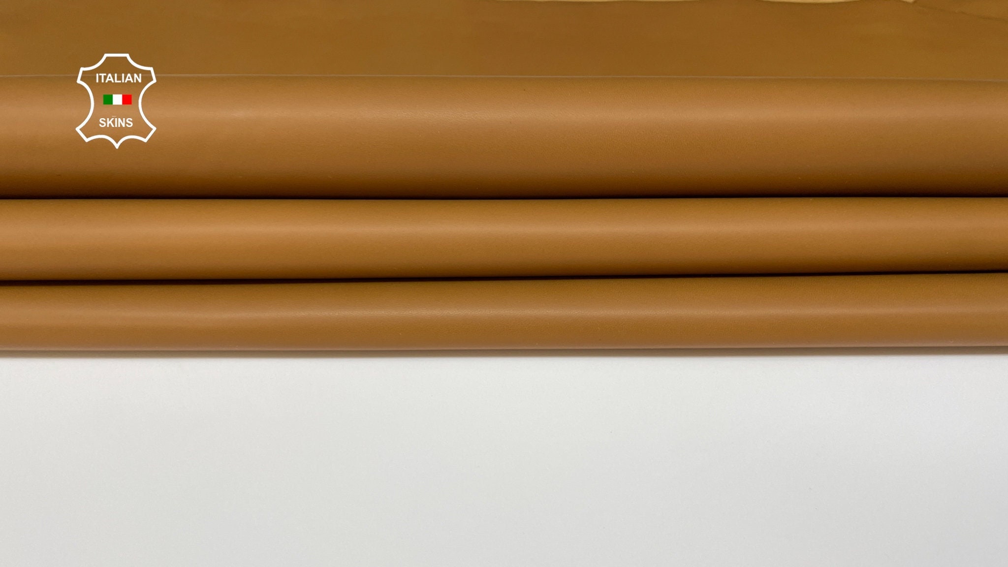 SAND CAMEL BROWN smooth Italian Lambskin Lamb Sheep leather skin hide ...