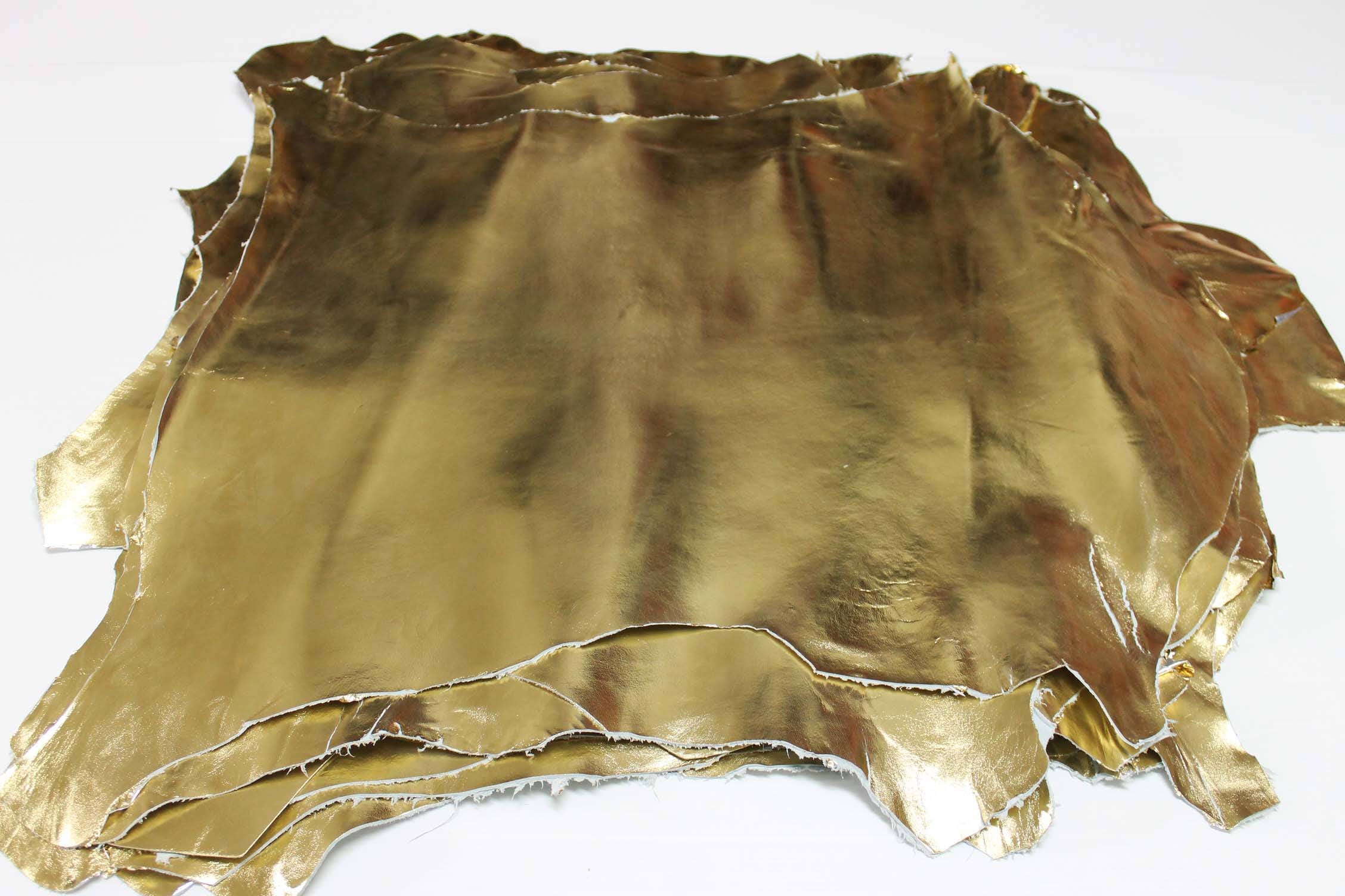 METALLIC GOLD smooth Italian Goatskin Goat leather skin hide skins ...
