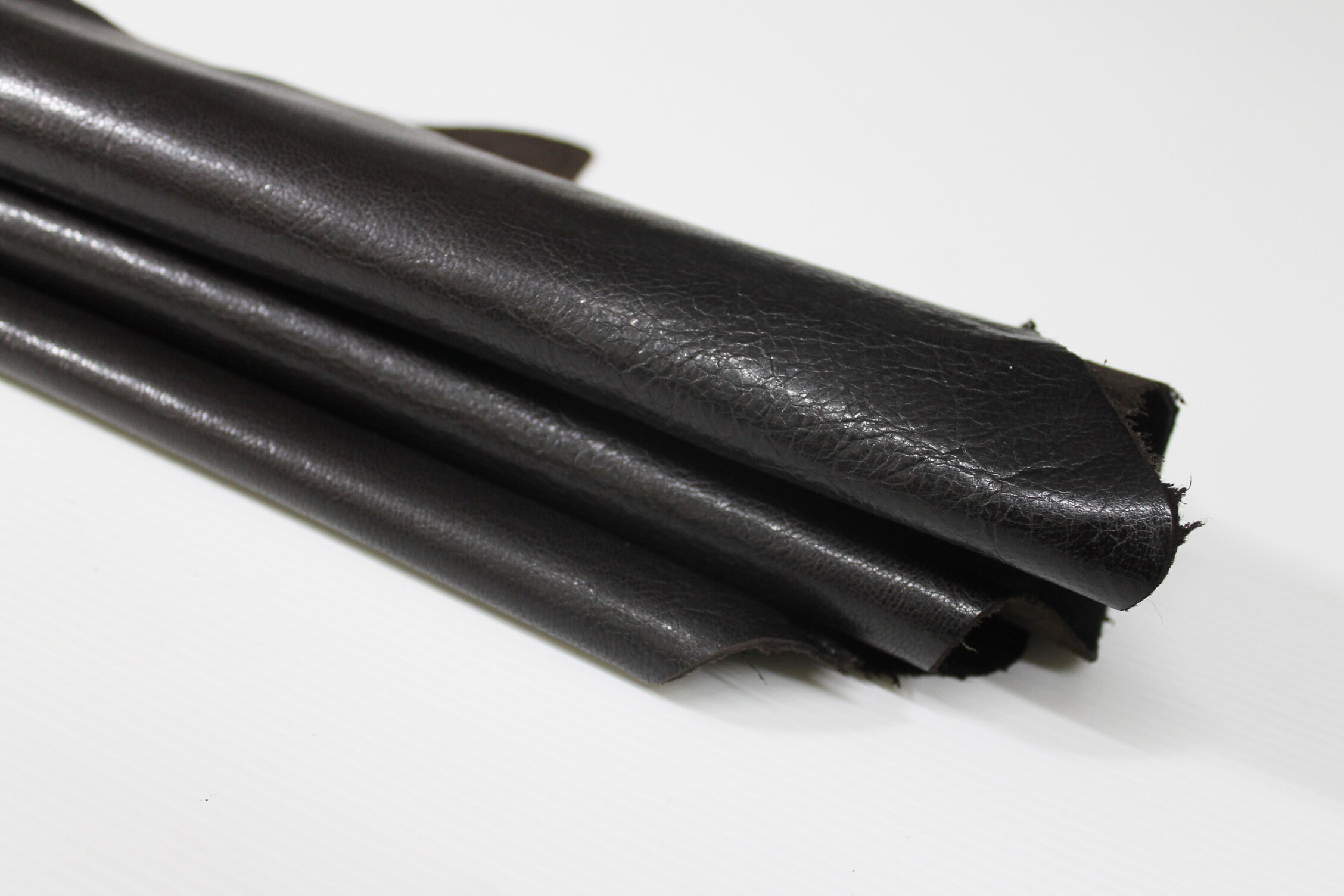 DARK BROWN rough Shiny Italian Goatskin Goat leather material for ...