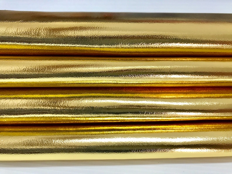 METALLIC PURE GOLD Italian Genuine Real Lambskin Lamb Sheep | Etsy