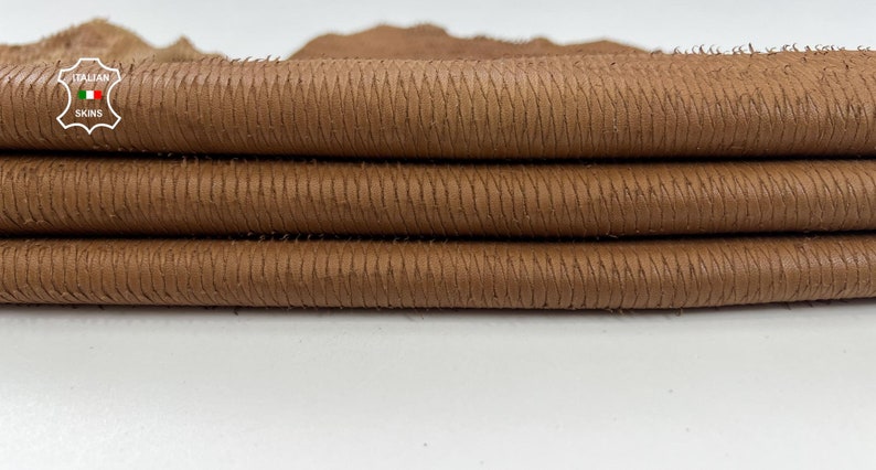 Free Fedex & Duties - BROWN FRINGES PRINT on Soft Italian Lambskin ...