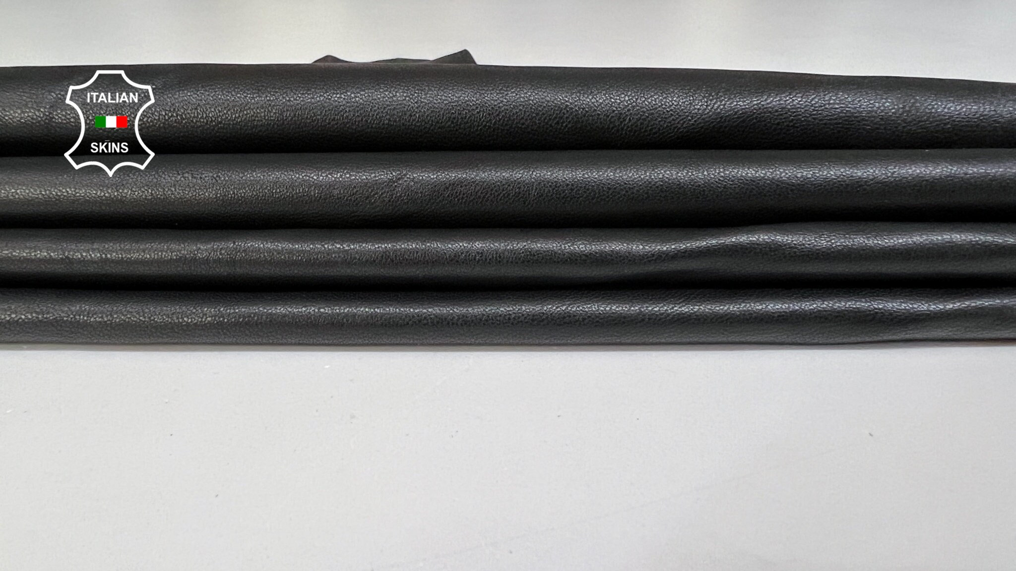 BLACK Thin Very Soft Italian Lambskin Lamb Sheep leather hide hides ...